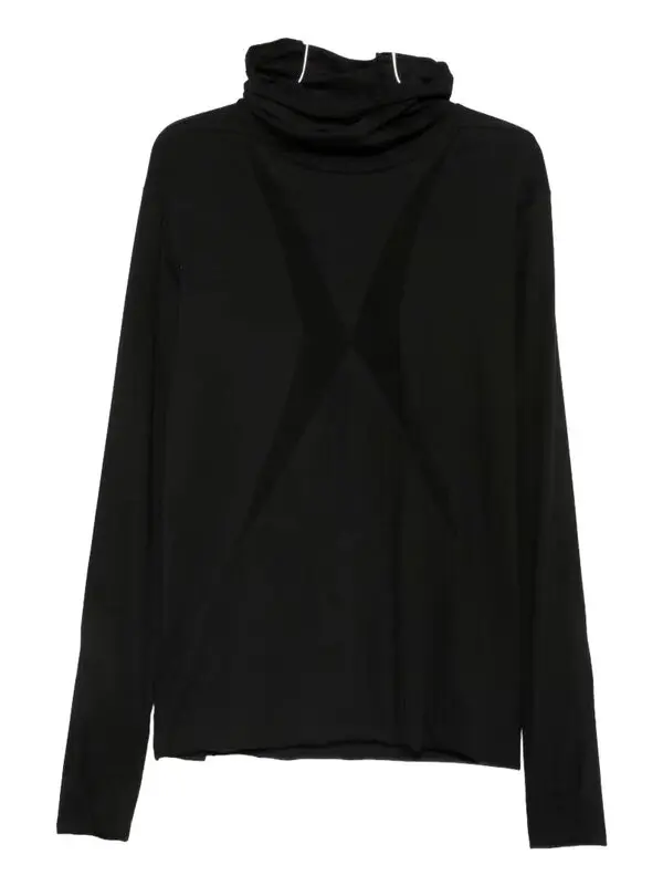 THOM KROM Funnel-neck Thumb-slot T-shirt - Black