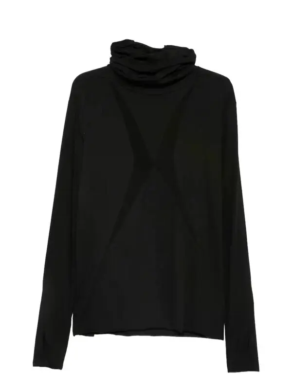 THOM KROM Long Sleeve Funnel Neck T-shirt - Black