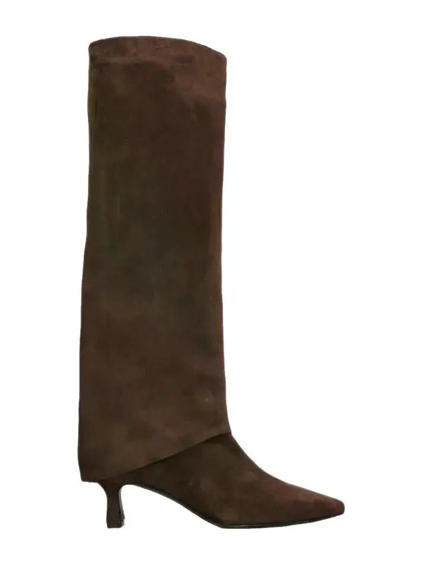 THE SELLER Fold-over Pointed-toe Boots - Brown