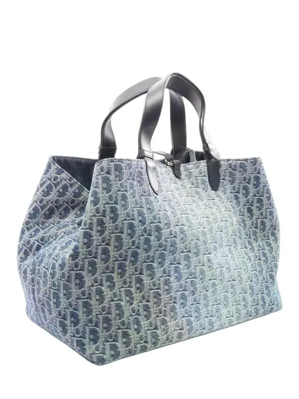 Dior Oblique Denim Tote Bag - Blue