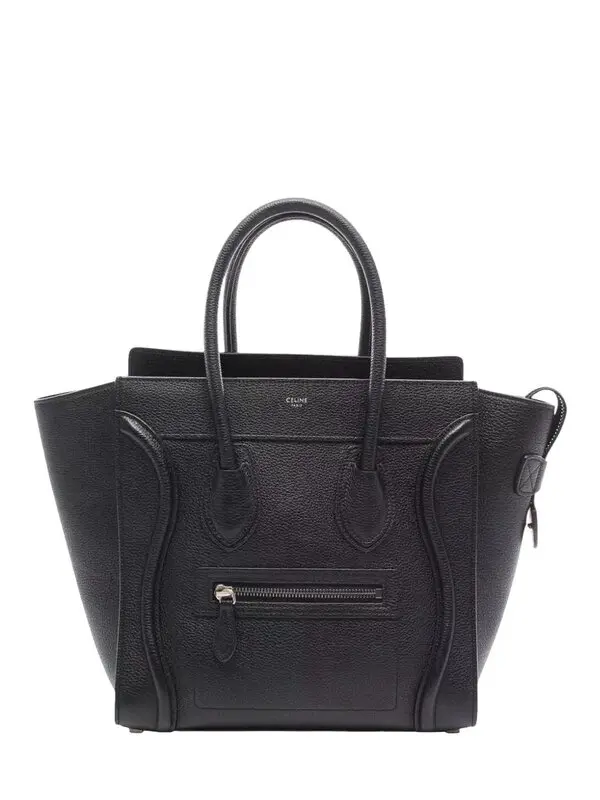 Celine Micro Drummed Calfskin Luggage Tote Bag - Black