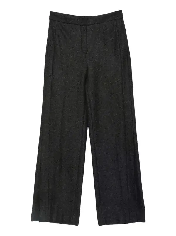 LUISA CERANO Flannel Wide-leg Trousers - Grey