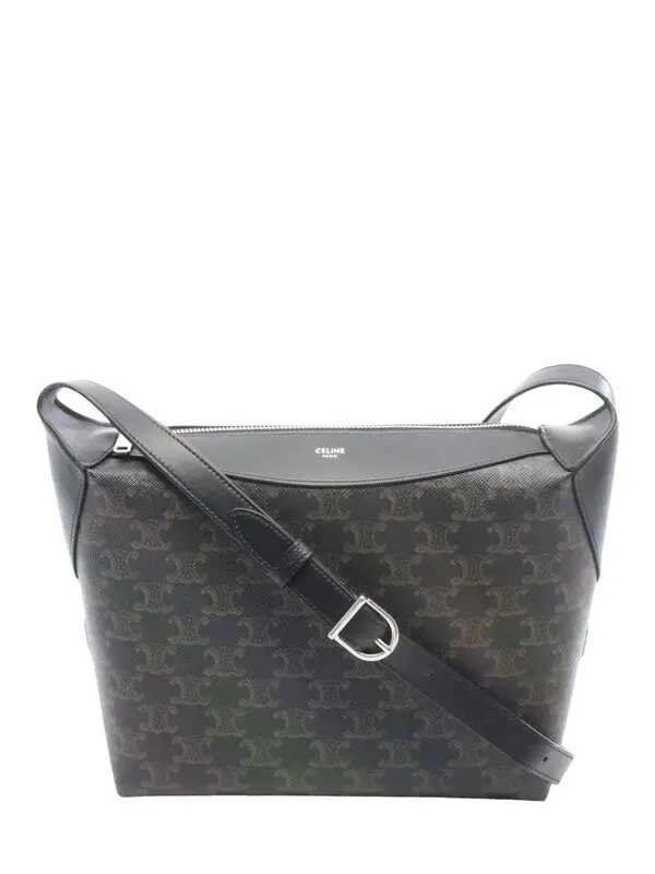 Celine Triomphe Coated Canvas Harry Bag Shoulder Bag - Black