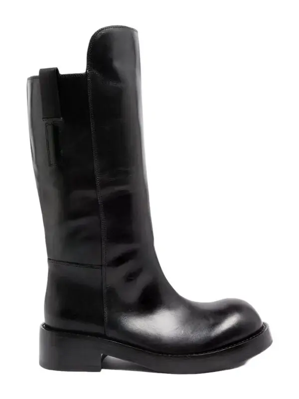 ANN DEMEULEMEESTER Leather Pull-on Boots - Black