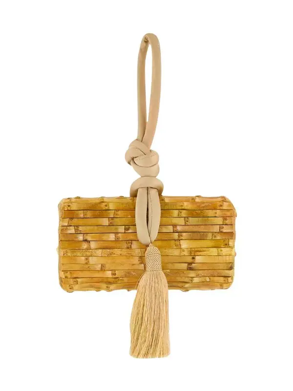 Glorinha Paranagua Tanit Bamboo Clutch Bag - Neutrals