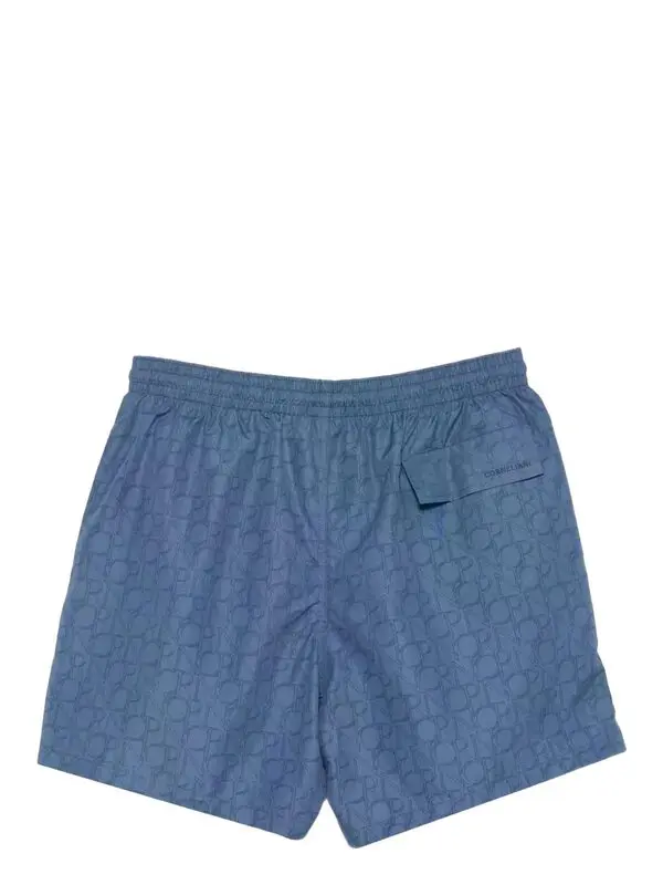 Corneliani Logo-print Swim Shorts - Blue