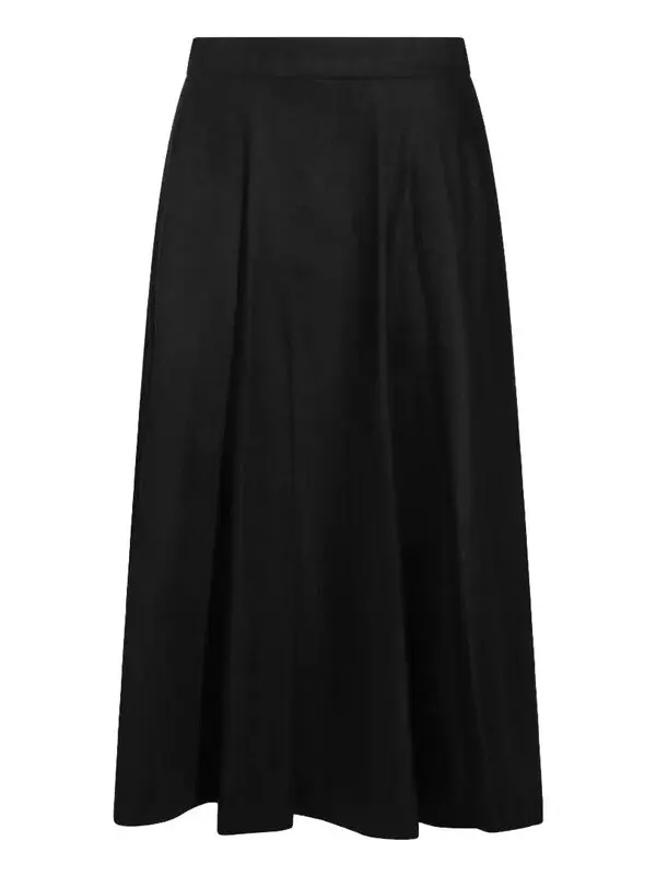 Max Mara Pleated A-line Midi Skirt - Black