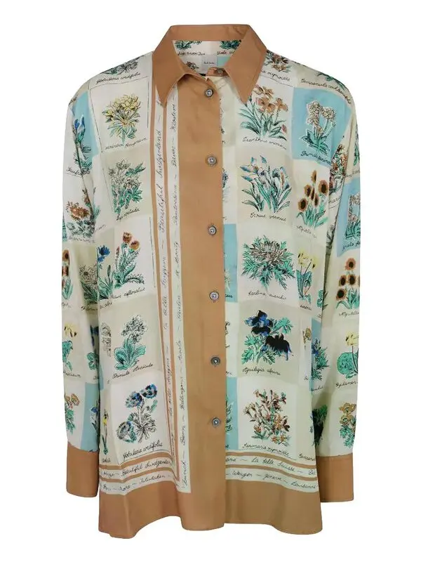 Paul Smith Floral Scarf Print Viscose Shirt - Neutrals