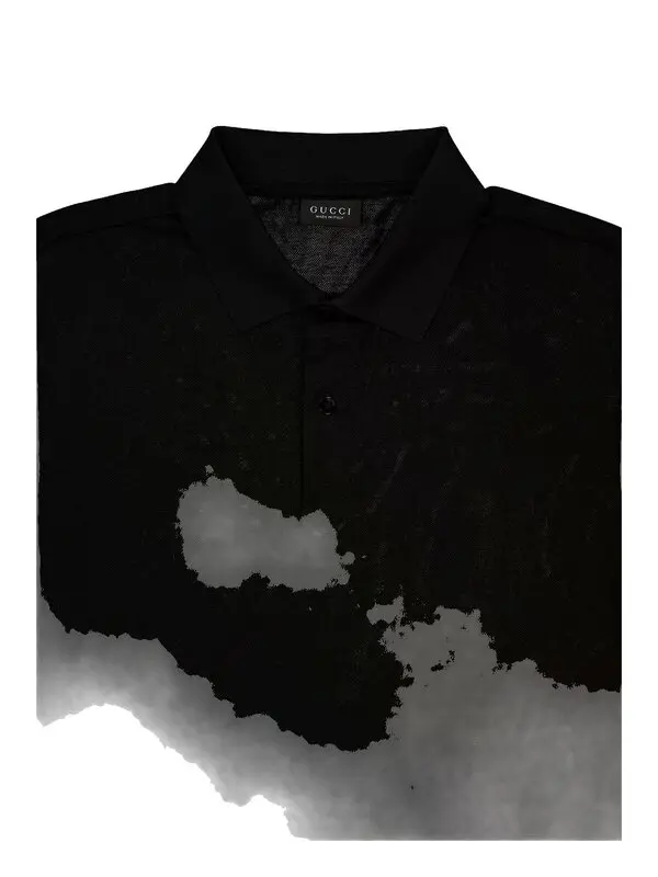 Gucci Web-stripe Silk Polo Shirt - Black