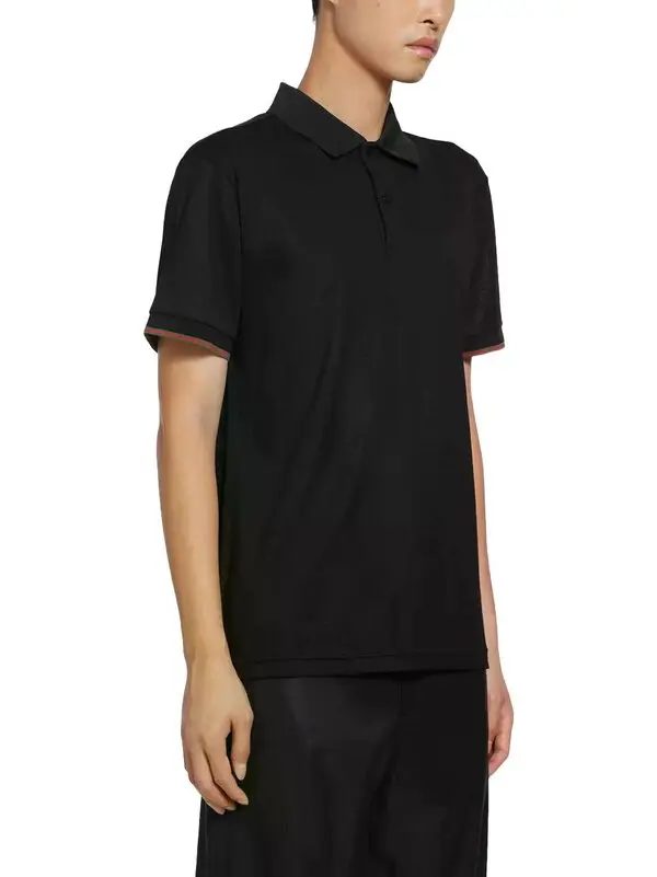 Gucci Web-stripe Silk Polo Shirt - Black