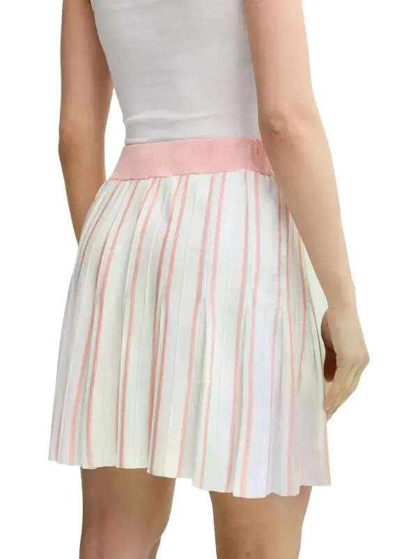 Guess Pleated Striped Mini Skirt - White