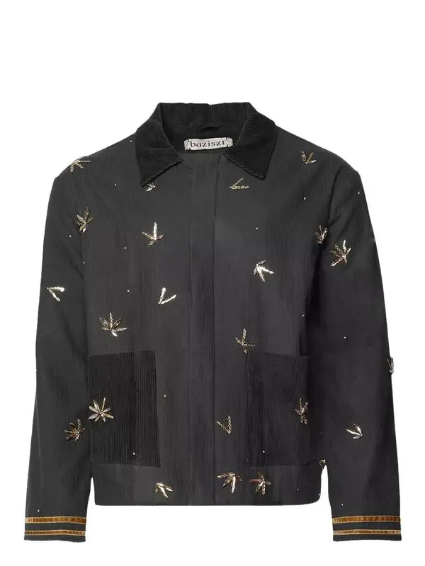 BAZISZT Baziiszt Embellished Corduroy Jacket - Grey