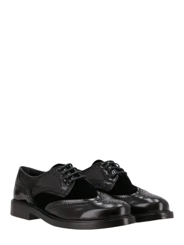TOD'S Brogue-detail Panelled Derby Shoes - Black