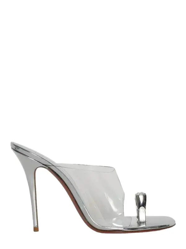 Amina Muaddi Justine Heeled Sandals - Silver