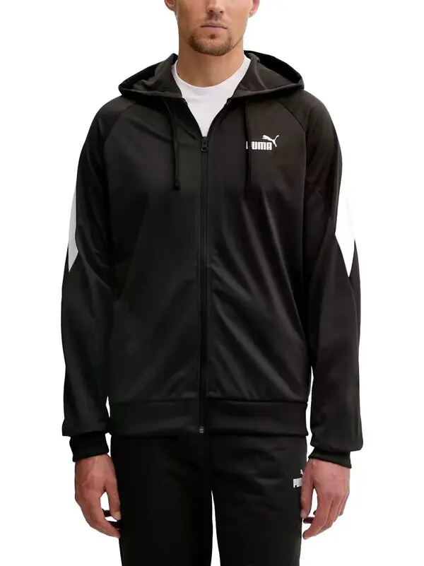PUMA Logo-print Zip-up Hoodie - Black