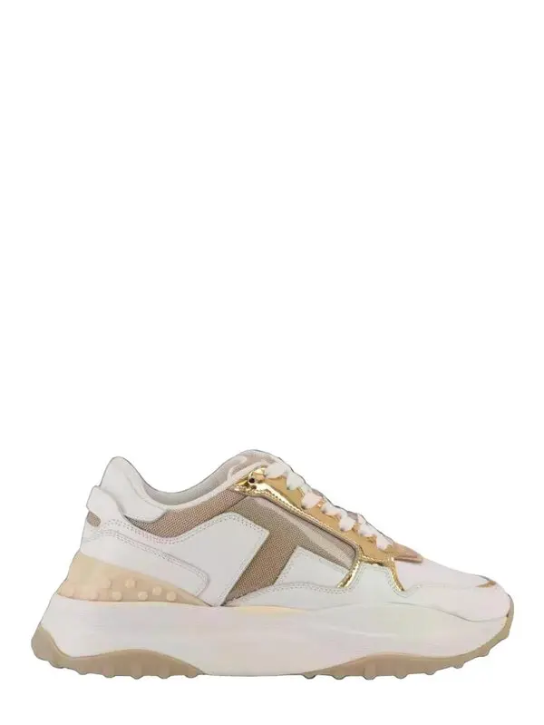 TOD'S Panelled Metallic Sneakers - White