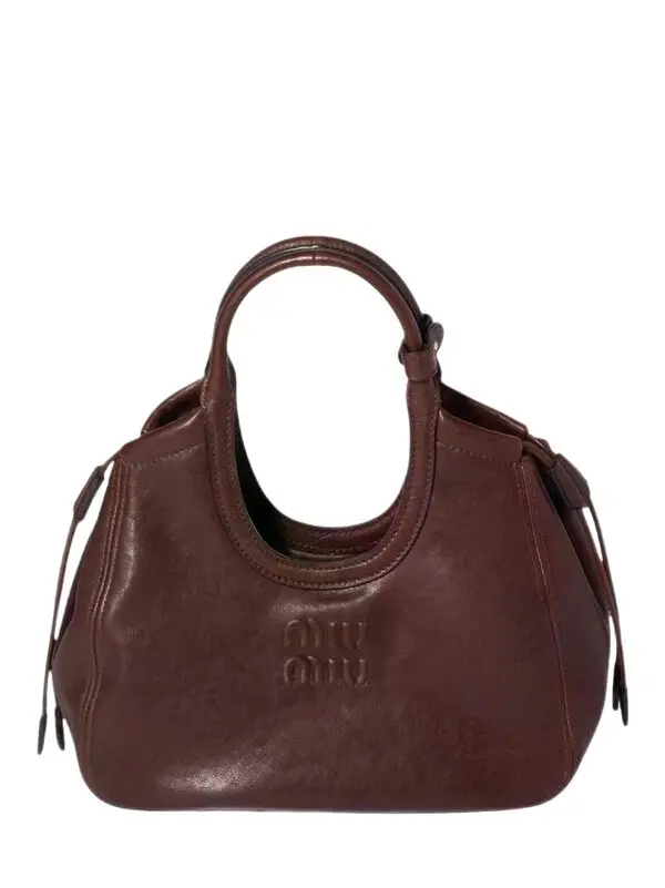 Miu Miu Ivy Nappa Leather Tote Bag - Brown