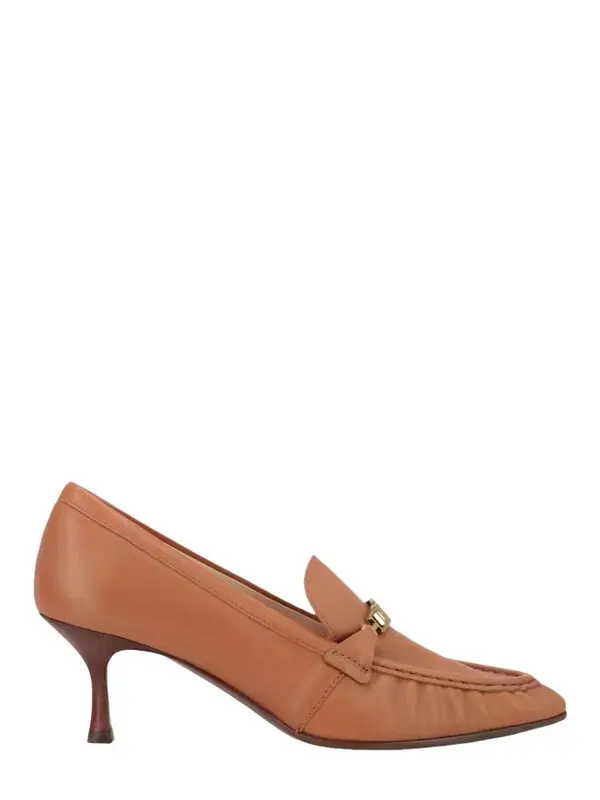 TOD'S Chain-link Leather Heeled Pumps - Brown