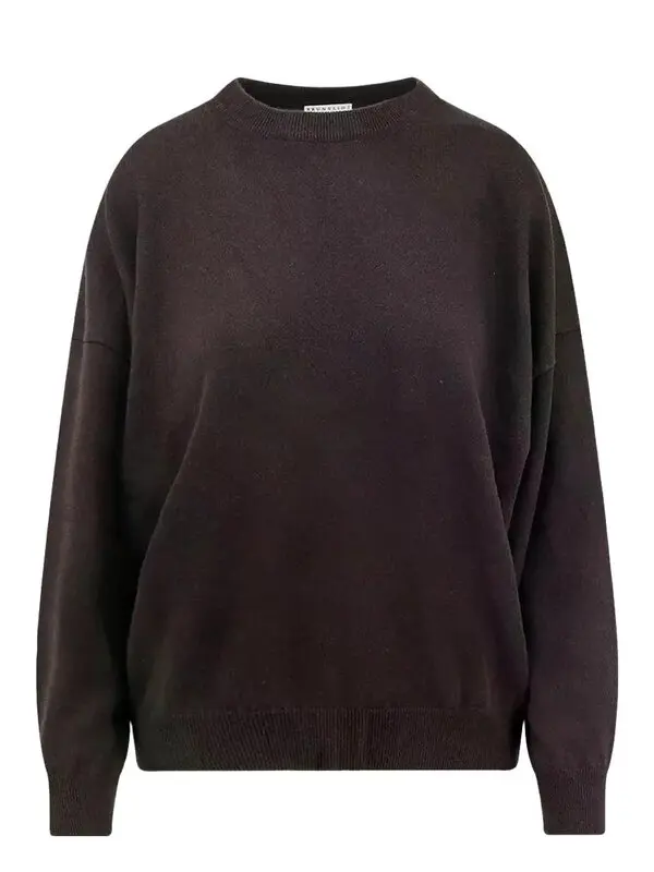 Brunello Cucinelli Monili-chain Crew-neck Sweater - Brown