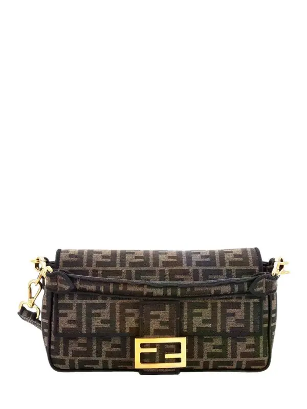 Fendi Zucca Canvas Baguette Nm Shoulder Bag - Brown