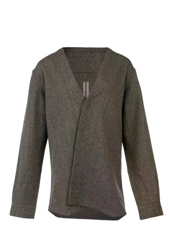 Rick Owens Wrap Style Long Sleeve Blouse - Grey