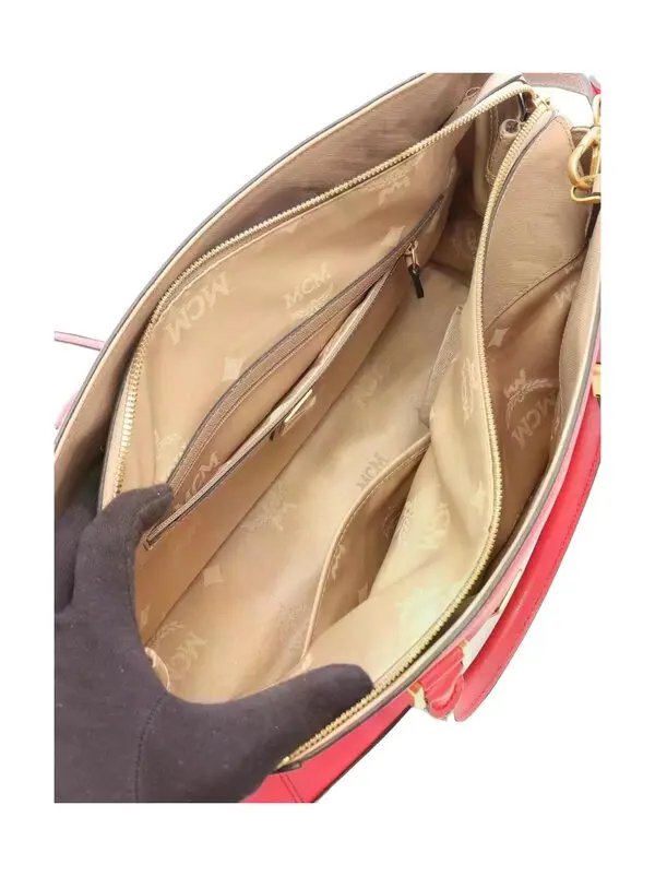 Mcm Leather Tote Bag - Pink
