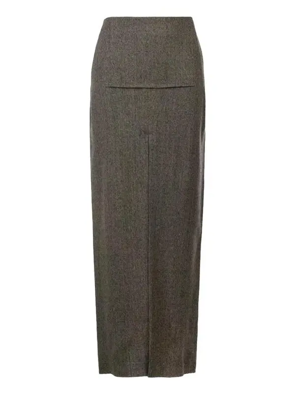 Rick Owens High-waisted Slit-detail Midi Skirt - Grey