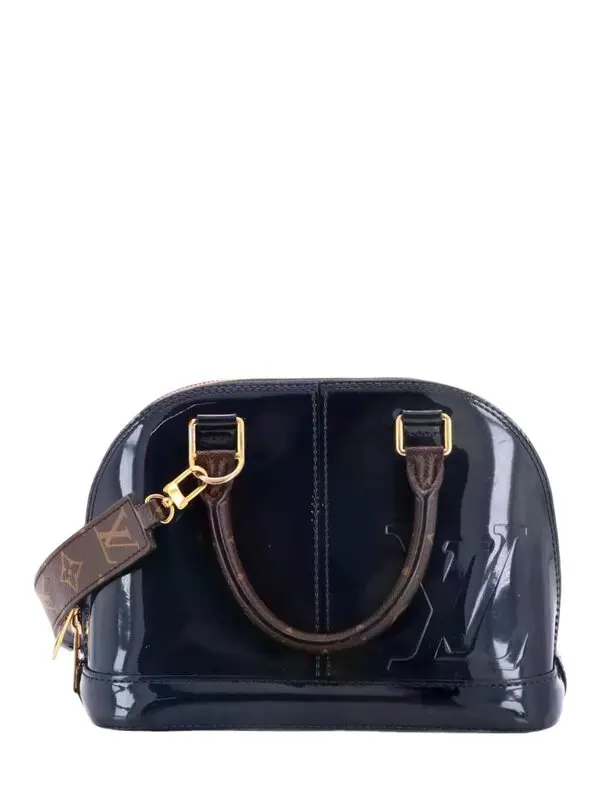 LOUIS VUITTON Alma Handbag Vernis Monogram Canvas Bb Satchel - Blue