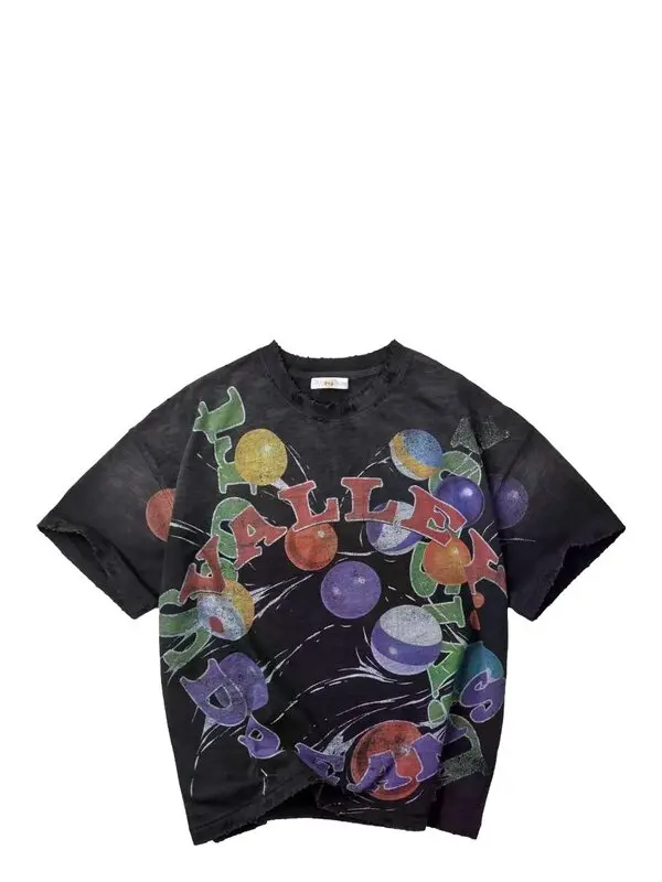 VALE FOREVER Graphic-print Distressed T-shirt - Black