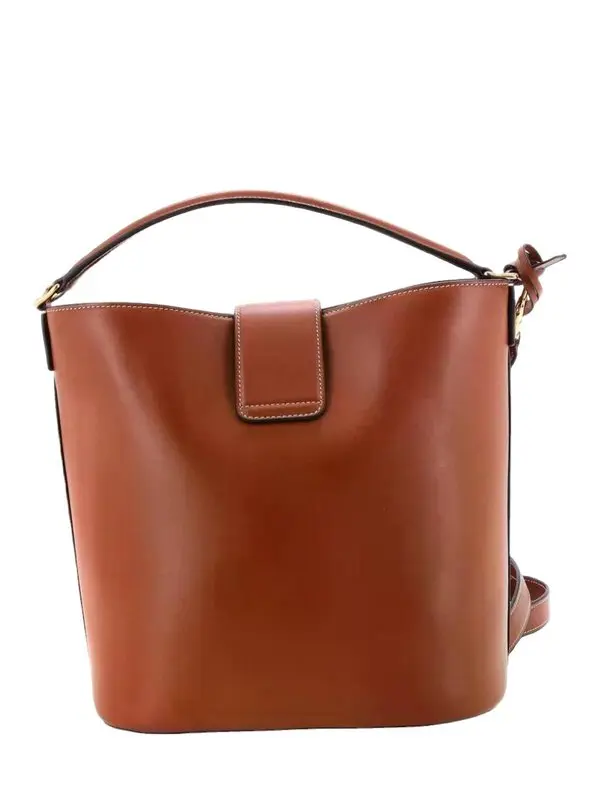 Celine Louise Bag Leather Medium Bucket Bag - Brown