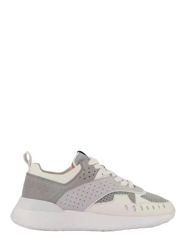 TOD'S Perforated Lace-up Panel Sneakers - Grey