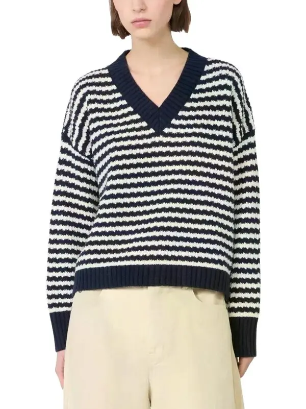 Max Mara Spiga Wool Jumper - Blue