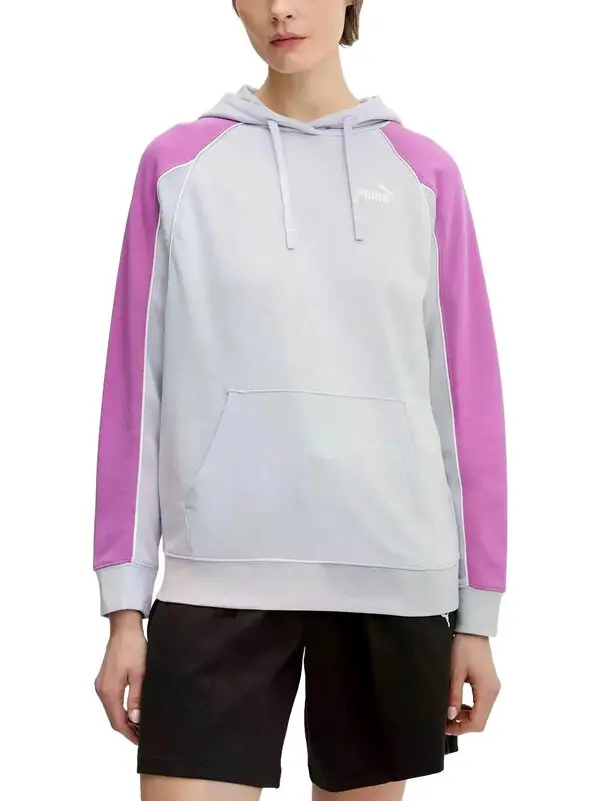 PUMA Logo Print Raglan Sleeve Hoodie - Blue