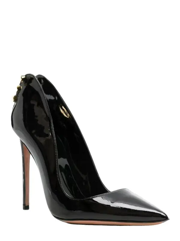 HARDOT Stud-embellished Patent Leather Pumps - Black