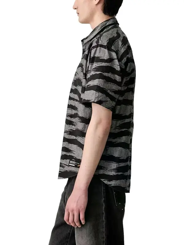 NEIGHBORHOOD Tiger-stripe Short-sleeve Shirt - Grey