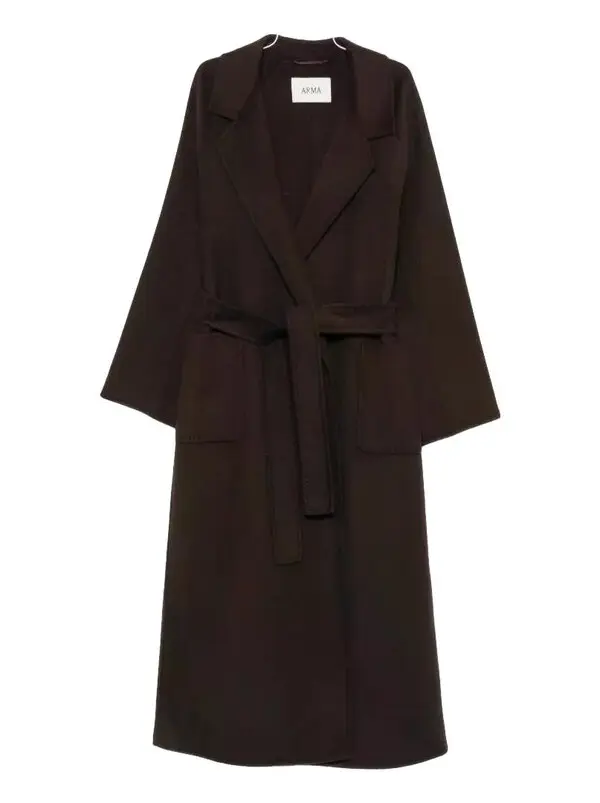 ARMA Belted Wool Coat - Brown