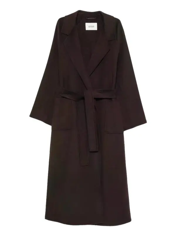 ARMA Belted Wool Coat - Brown