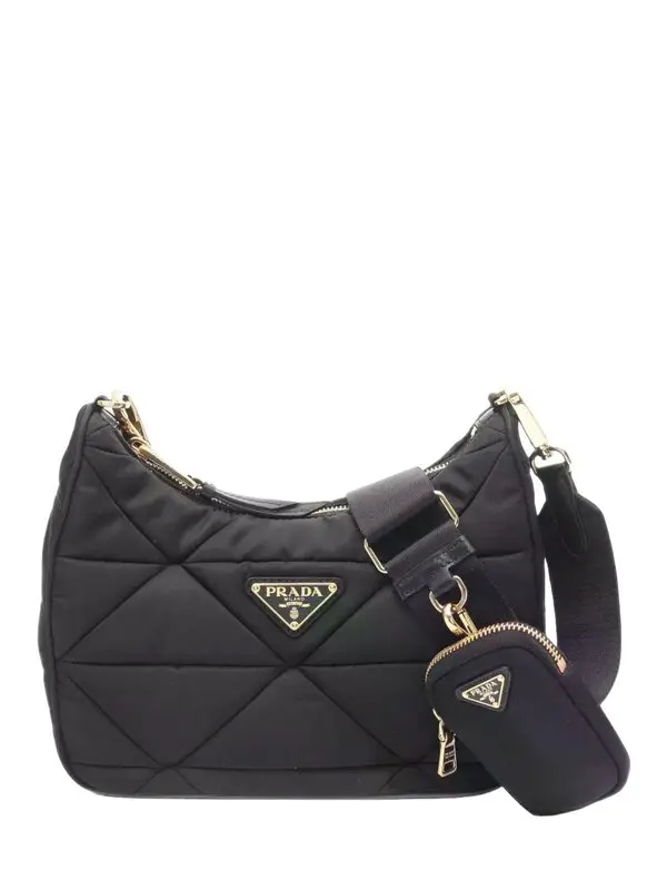 Prada Quilted Tessuto Shoulder Bag - Black