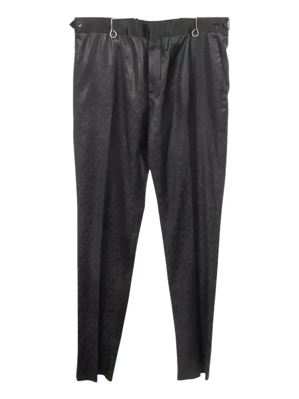 LOUIS VUITTON Monogram-flower Tapered Trousers - Black