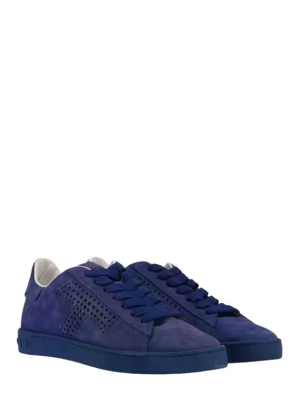 TOD'S Croc-effect Perforated Sneakers - Blue