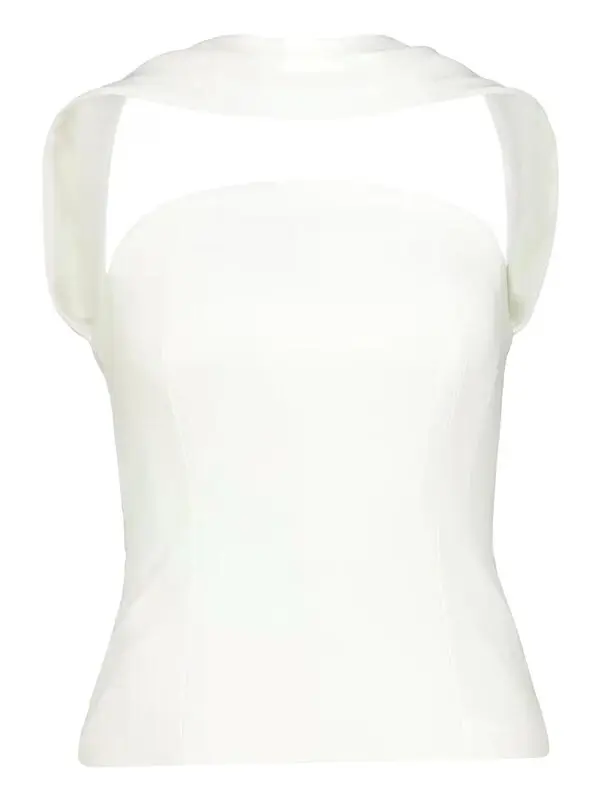 Roland Mouret Scarf-neck Sleeveless Blouse - White