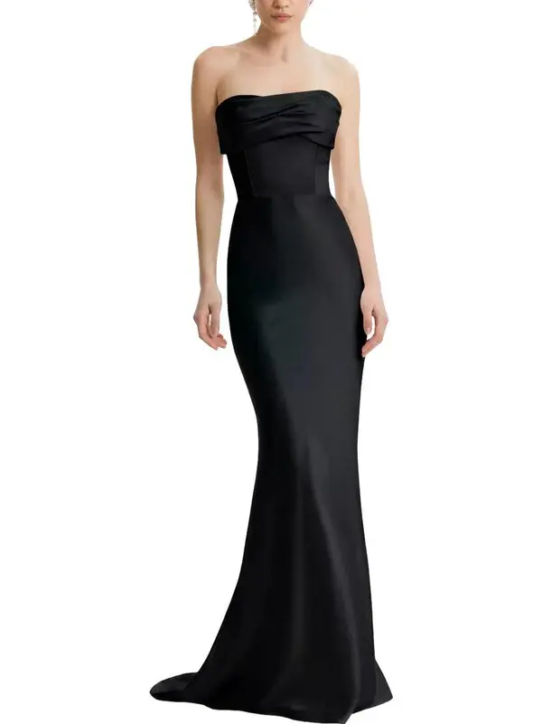 FRAMBOISE Lyris Strapless Gathered Maxi Dress - Black