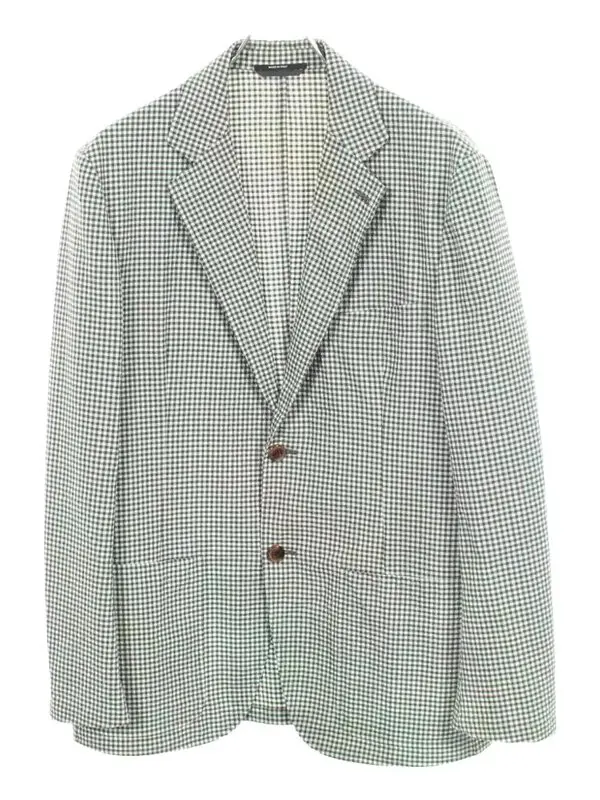 Hermès 1990-2000s Check Seersucker Button-fastening Blazer - Black