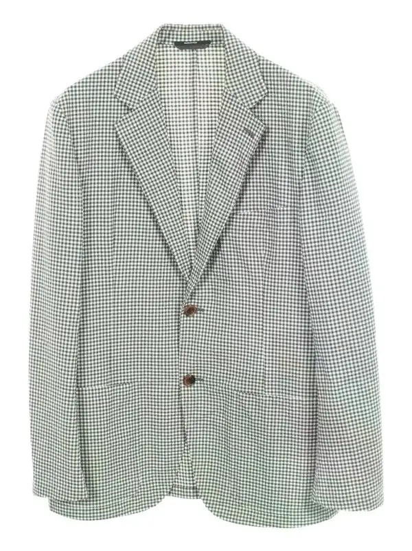 Hermès 1990-2000s Check Seersucker Button-fastening Blazer - Black