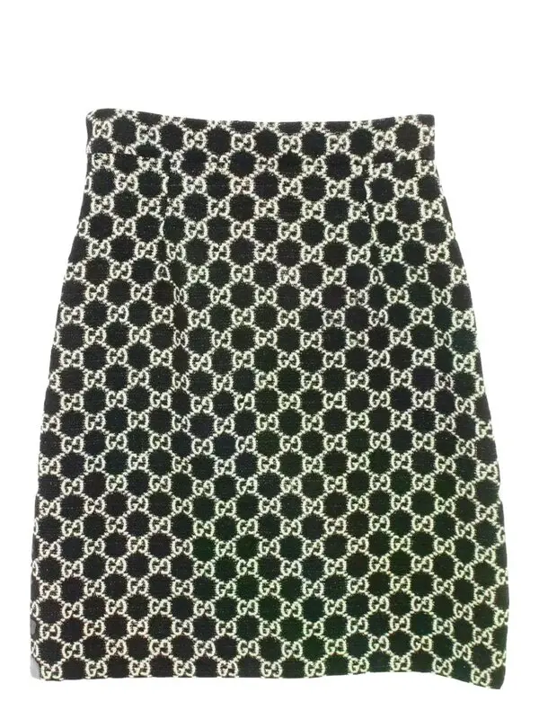 Gucci Gg Pattern Tweed Mini Skirt - Black