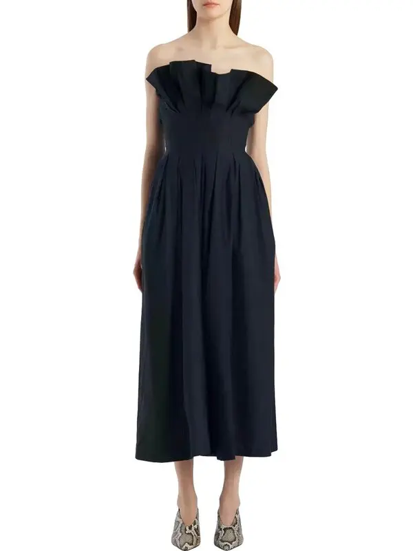 Khaite Claude Dress In Organza - Black