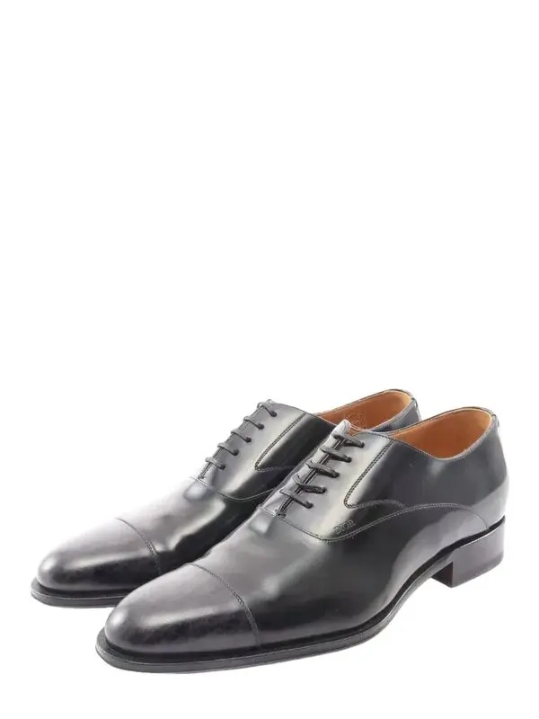 Dior Leather Oblique Pattern Oxford Shoes - Black