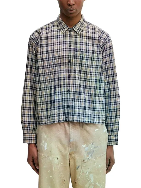 BEAMS Check-print Long-sleeved Shirt - Neutrals