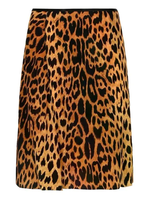 Gucci Printed Silk Crêpe De Chine Skirt - Brown