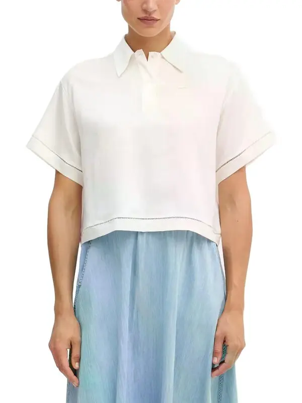 Lacoste Cropped Shirt - White